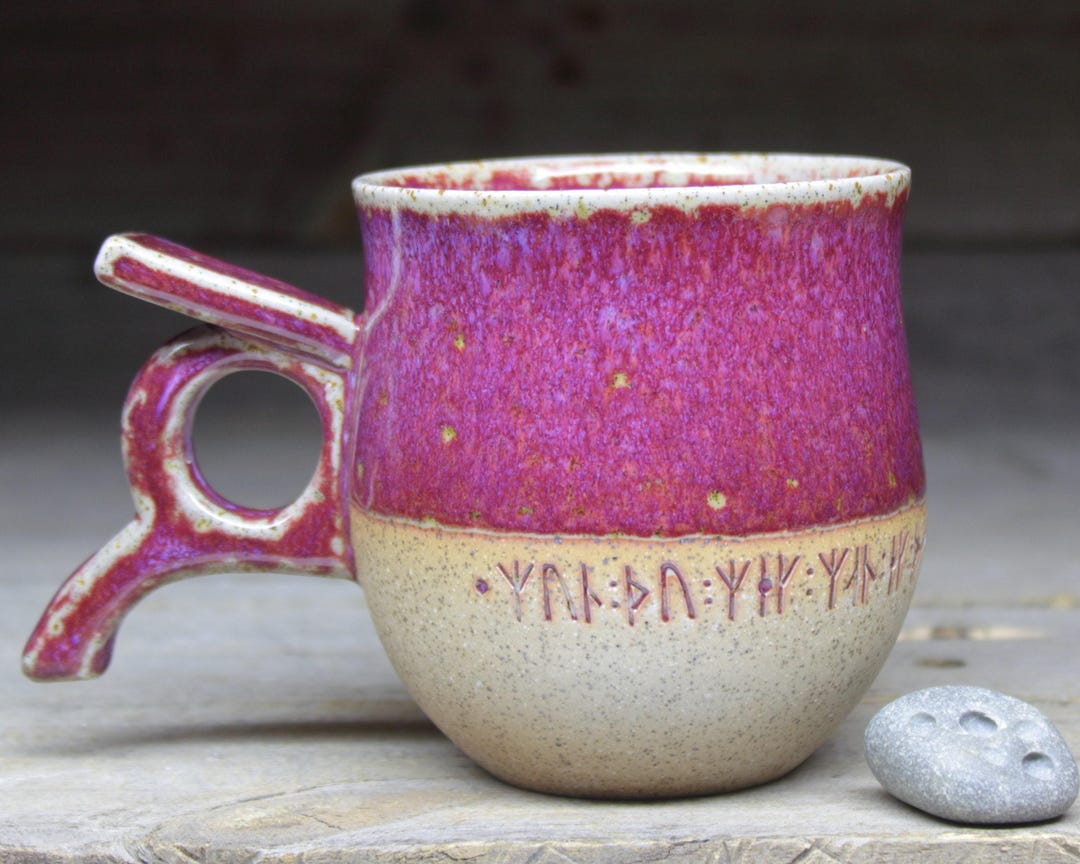 Love Runes on a Viking Mug. 14oz/400ml Tall Swedish Style Pottery Mug ...