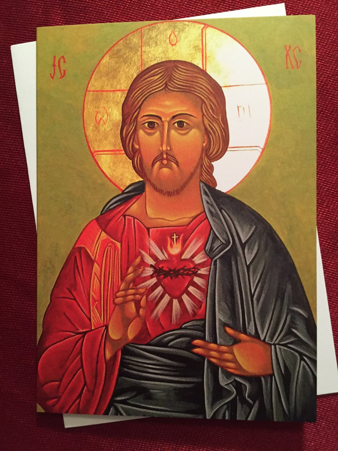 The SACRED HEART of JESUS, Icon, Catholic, Greeting Card, Religious ...