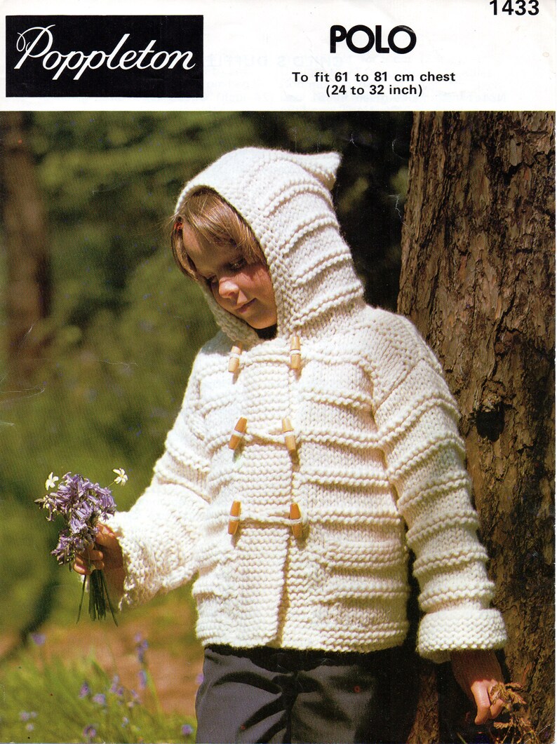 Vintage Childs Knitting Pattern Instant Digital Download PDF Chunky 24 ...