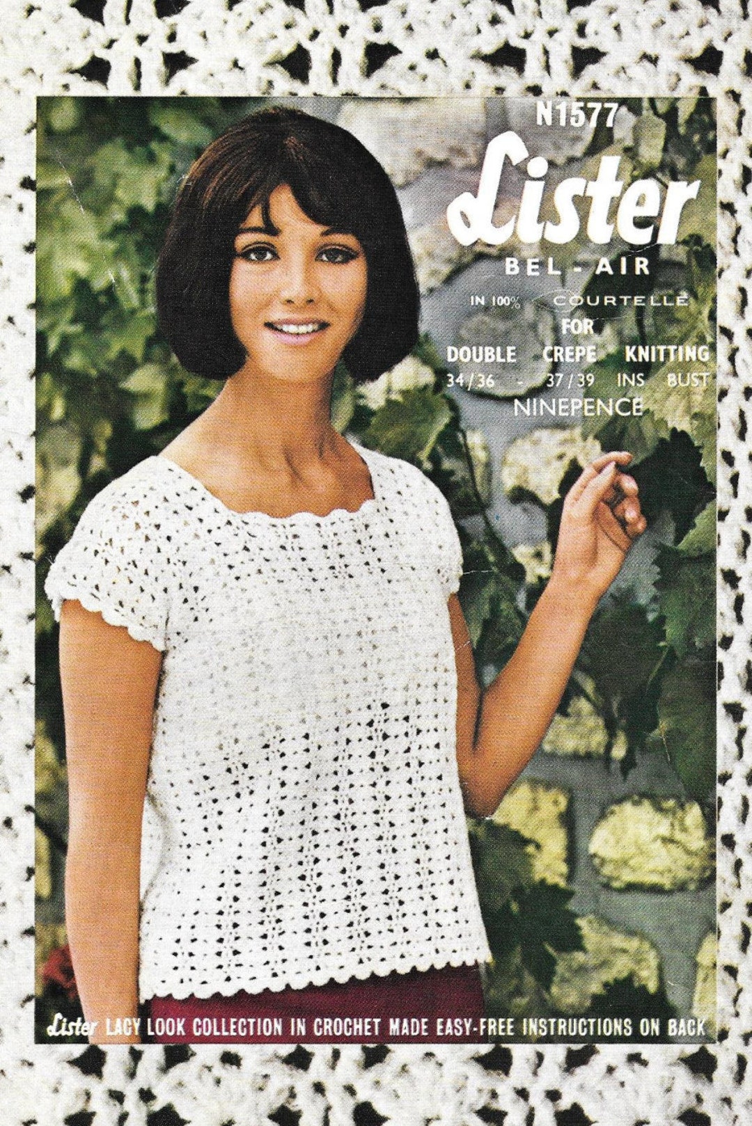 Lister 1577 Vintage PDF Crochet Pattern, Ladies Summer Top, Sizes 34/36 ...