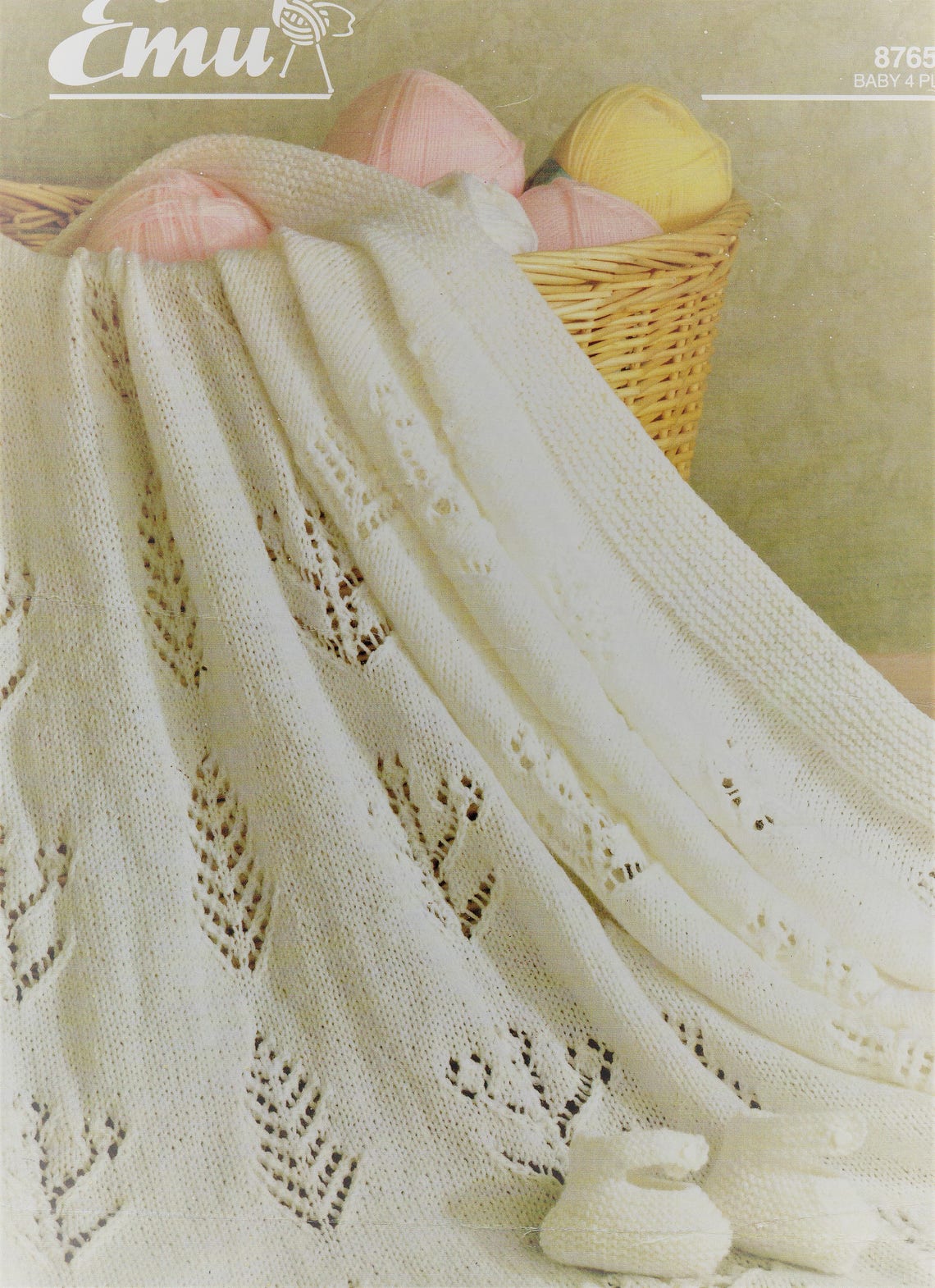 PDF Instant Download Emu 8765 Vintage Baby Shawl Blanket Knitting ...