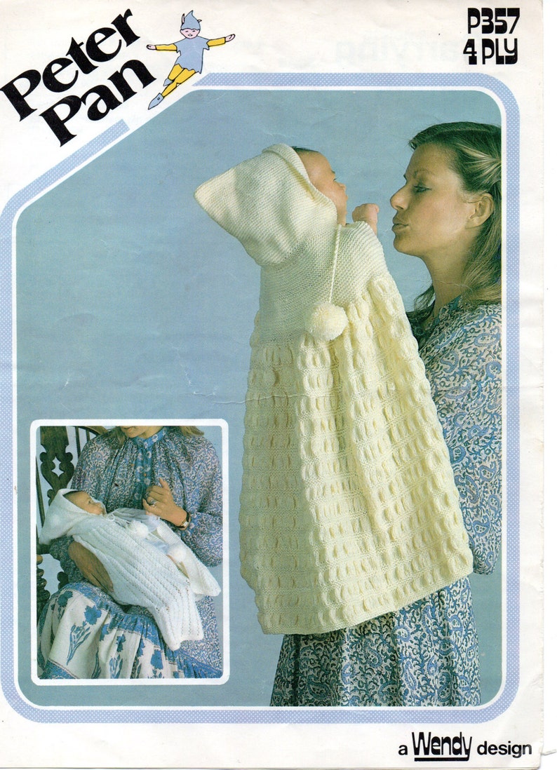 Peter Pan 357 Vintage Baby Knitting Pattern 2 Carrying Capes - Etsy