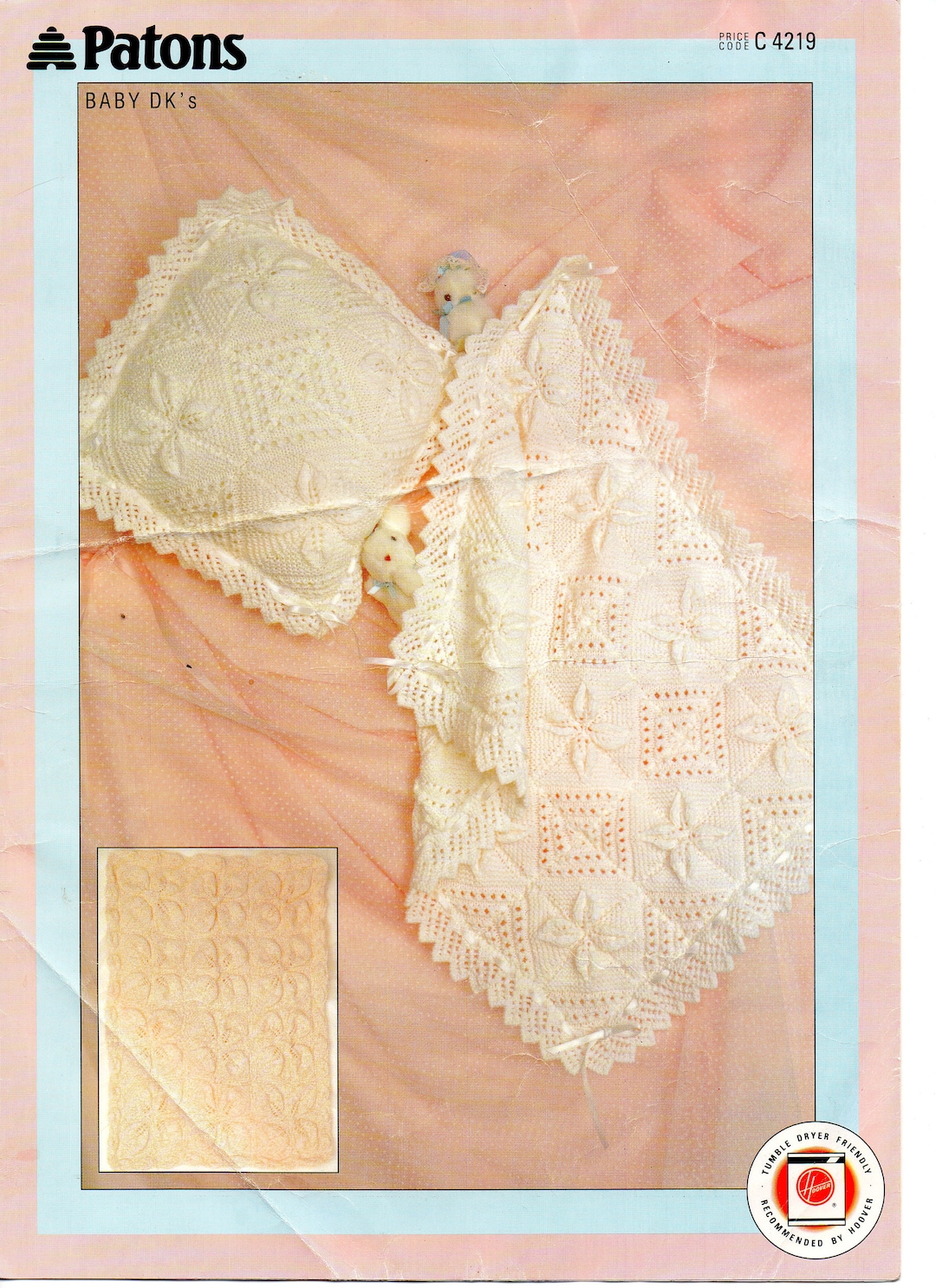 Patons 4219 Vintage Baby Shawl Knitting Pattern, UK, PDF Instant ...