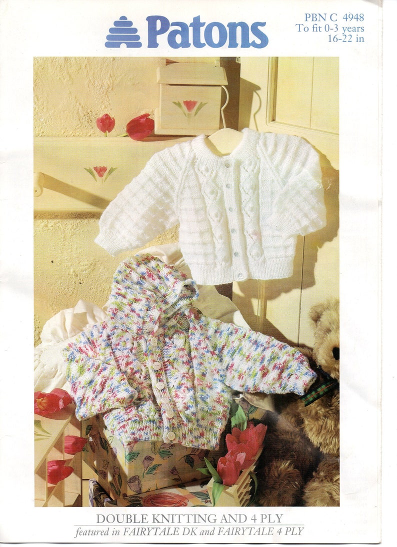 PDF Vintage Baby Knitting Pattern Instant Download Cable Hoodie, Hooded ...