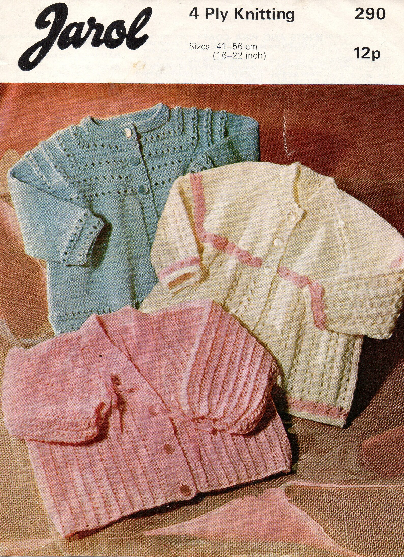 PDF Jarol 290, Vintage UK Knitting Pattern, Baby Cardigans, 4 Ply, 16 ...