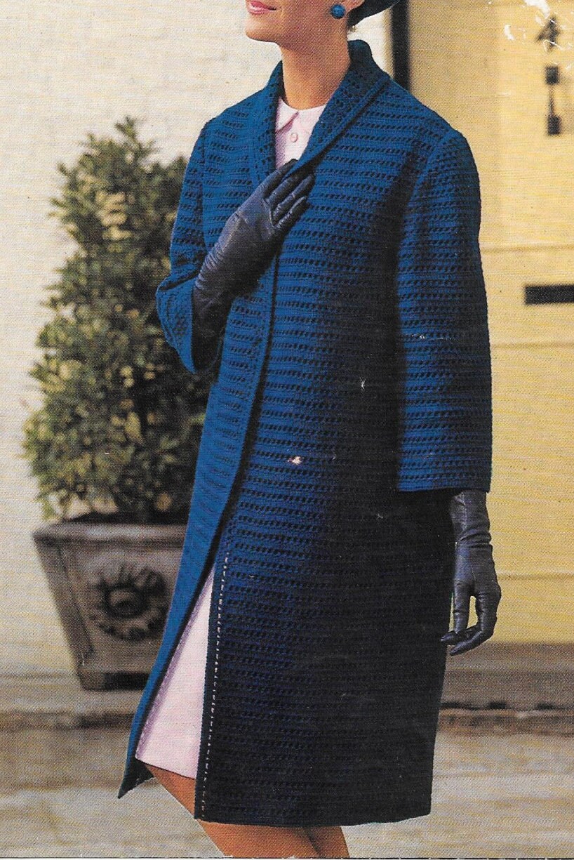 Vintage Emu Crochet Pattern, PDF, Ladies Coat and Hat, Sizes 36 38 Bust ...