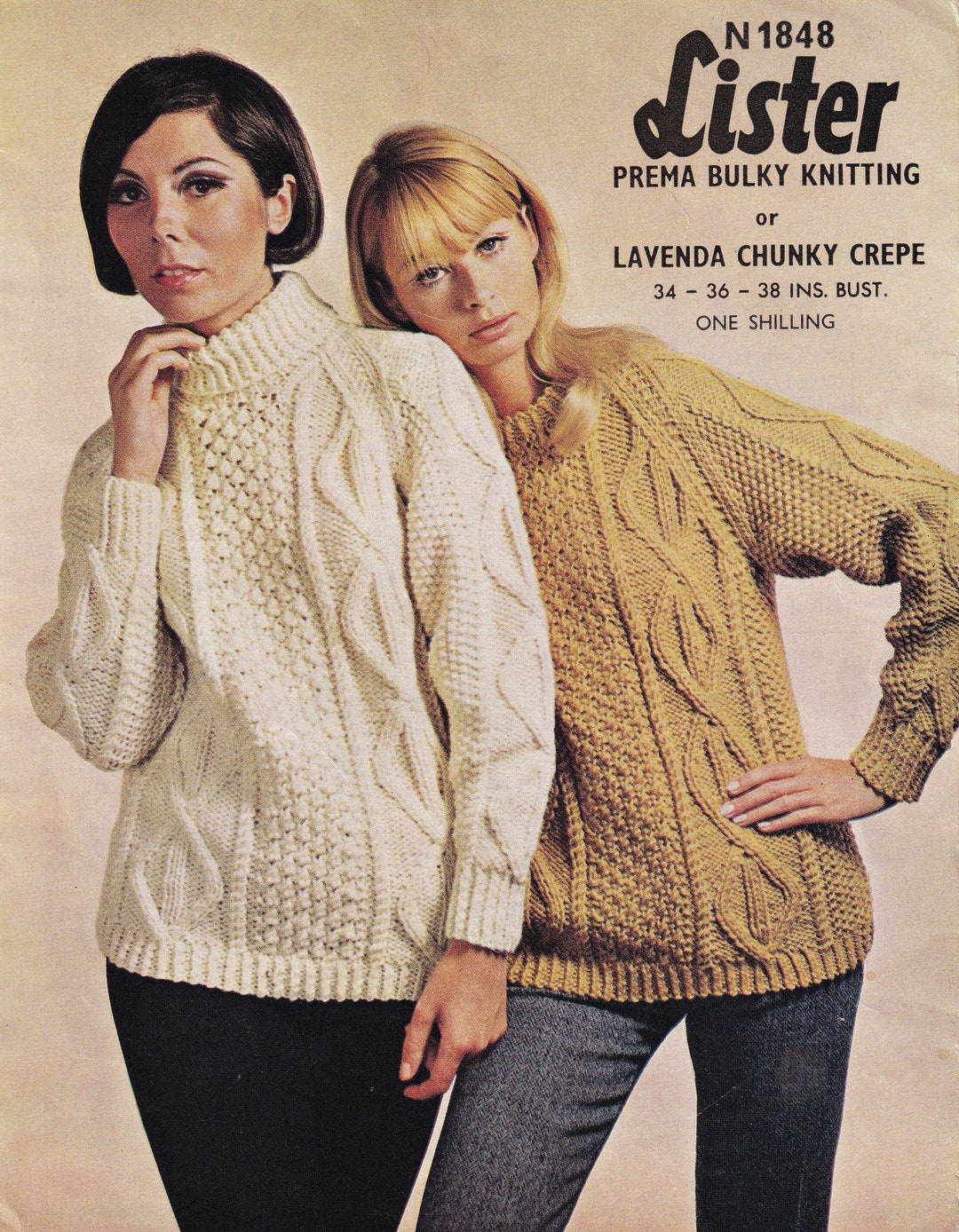 Lister N1848 Vintage Ladies Knitting Pattern Cabled Sweater - Etsy