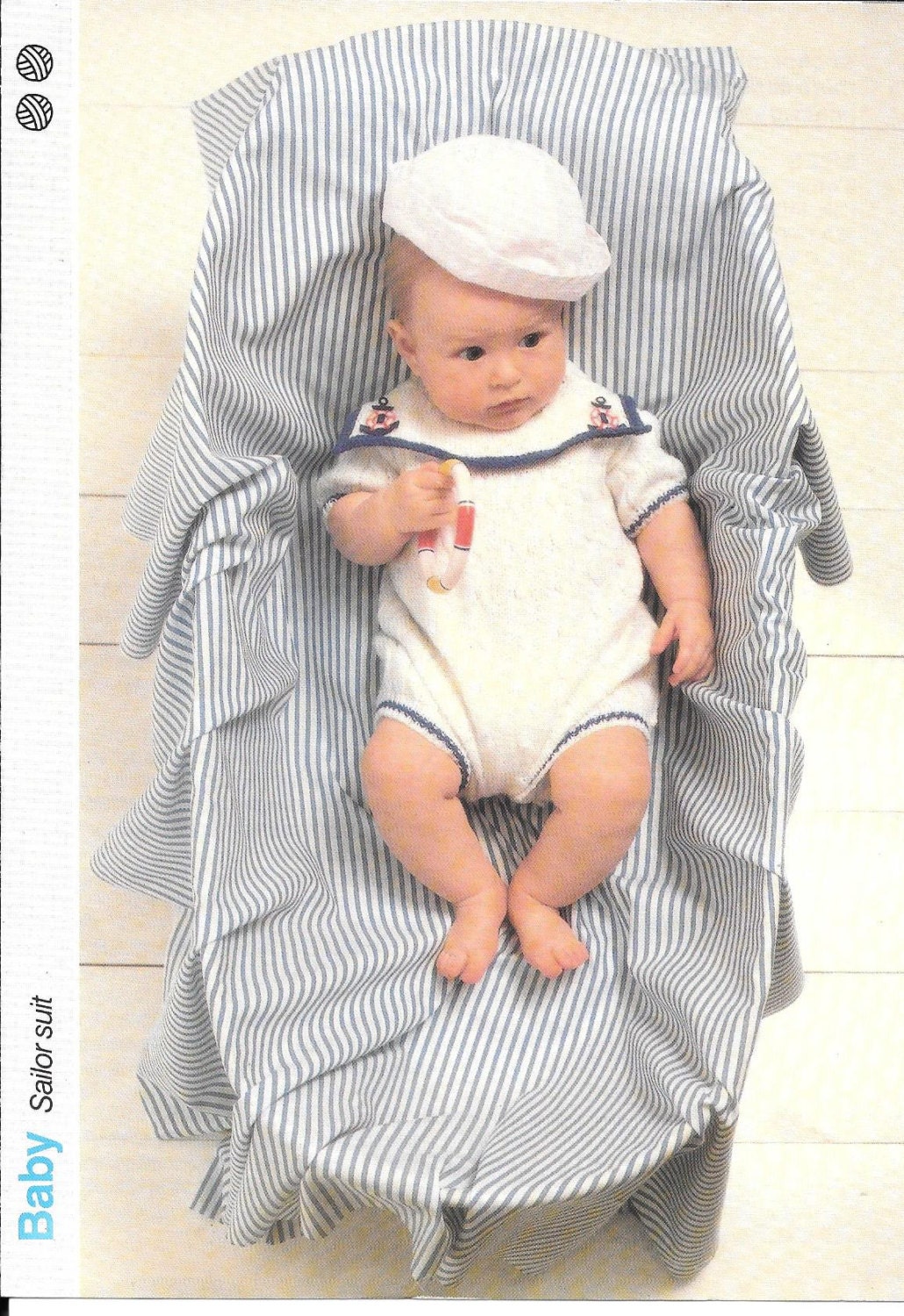 Baby Knitting Pattern, Sailor Suit, Romper Suit, DK, PDF, Instant ...