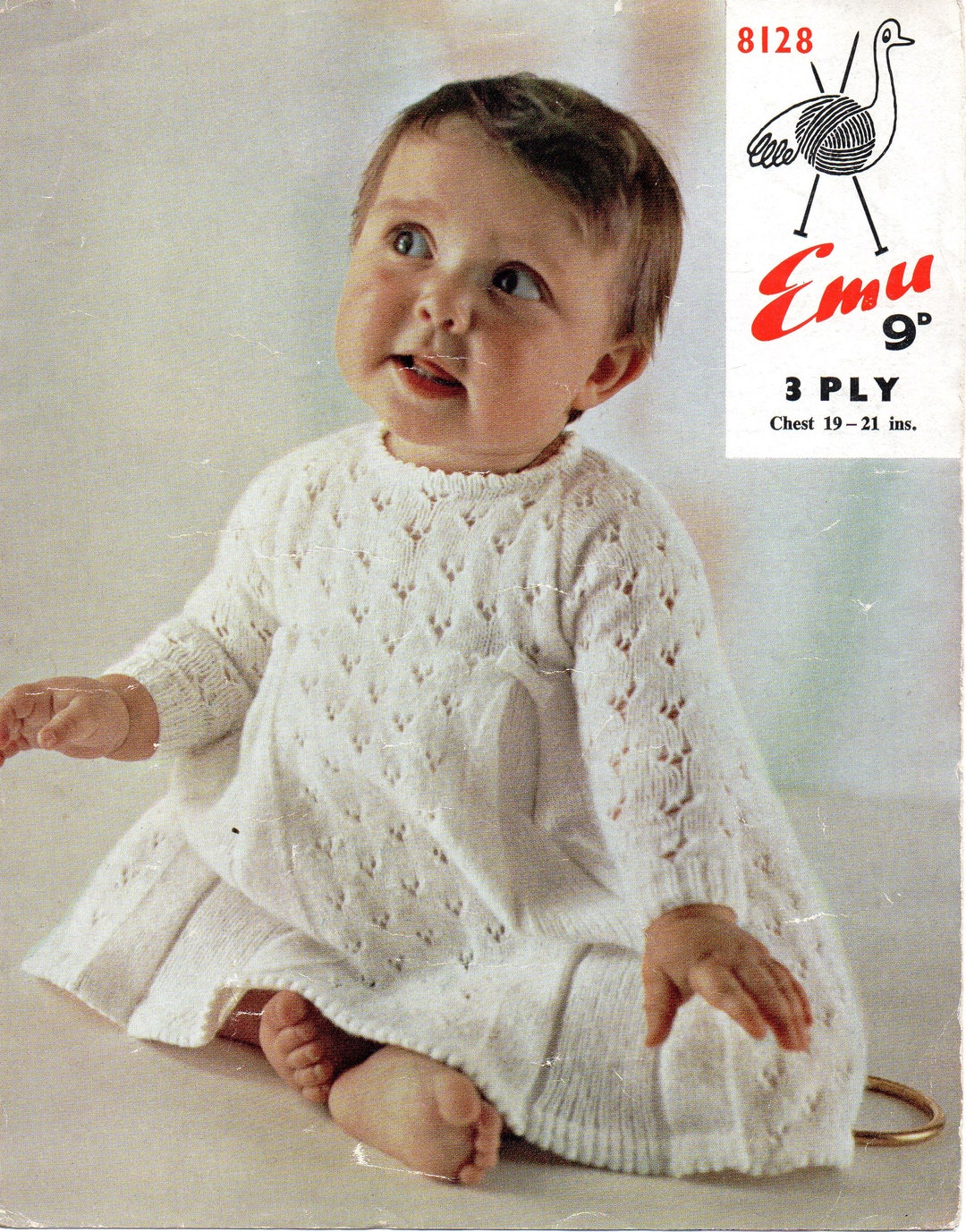 PDF Instant Download, Vintage Girls Knitting Pattern EMU 8128 19-216-18 ...