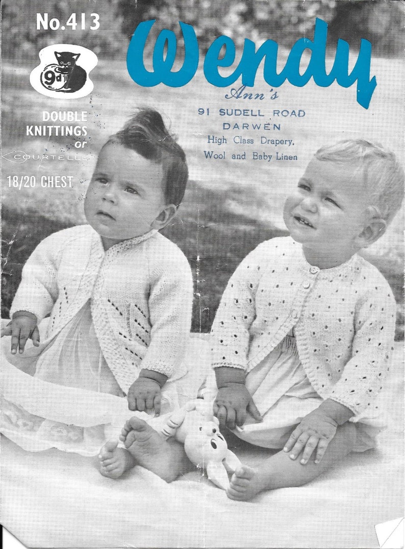 Vintage Baby Knitting Pattern Cardigans 18/20 3 12 Months Approx, PDF ...