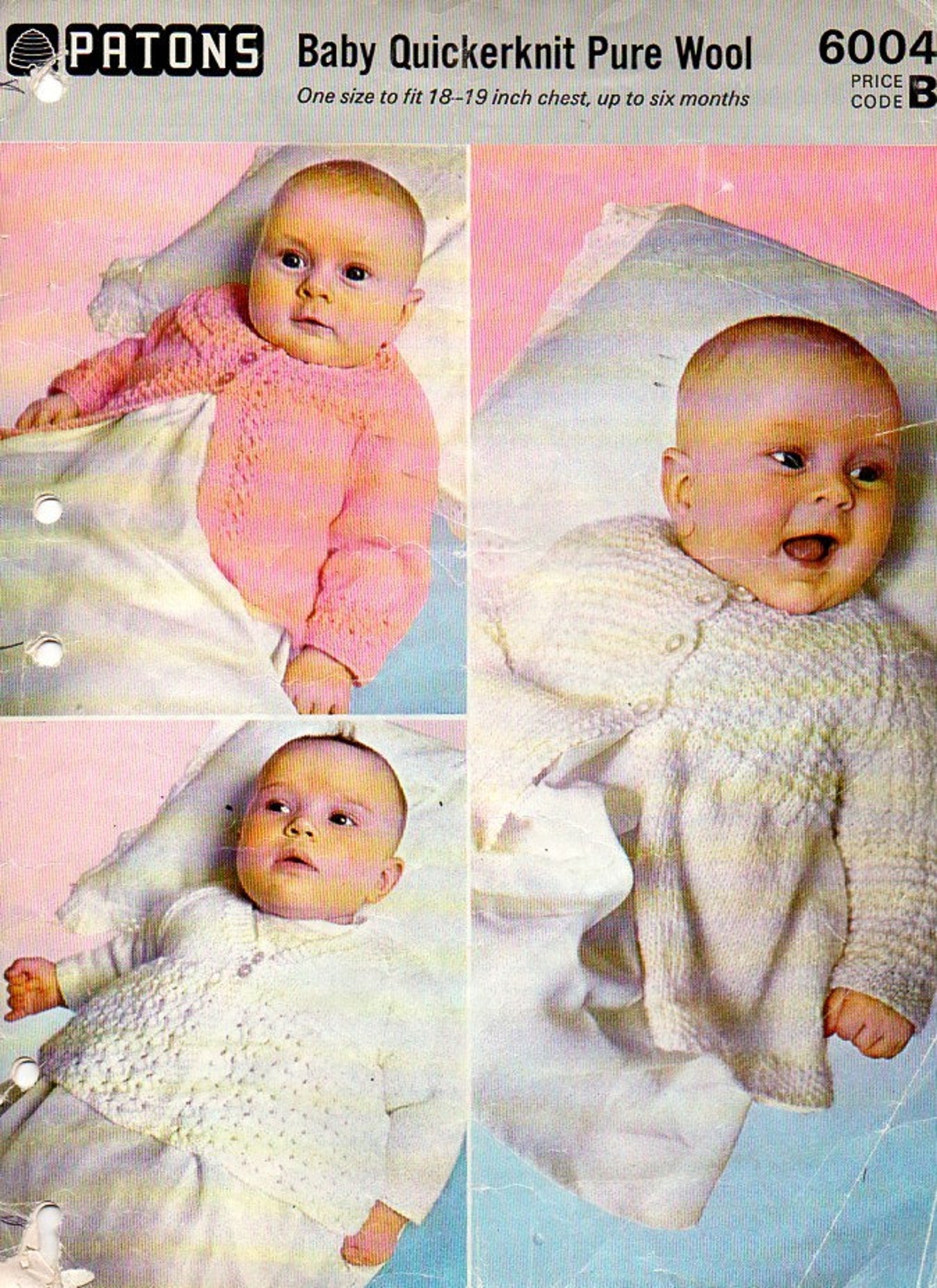 Instant Download Patons 6004 Vintage Baby Knitting Pattern, Cardigans ...