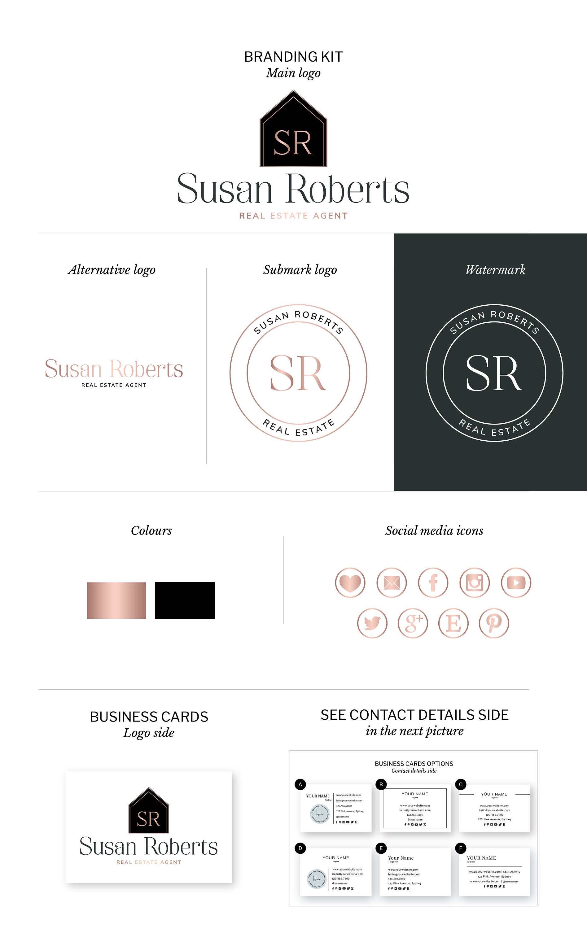 Graphic Design Property agent logo No.167 Blogger Rosegold Premium Logo ...