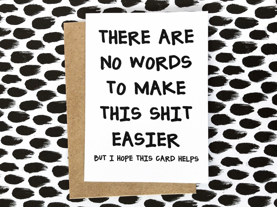 Funny Sympathy Card - No Words, Hope This Helps - Etsy