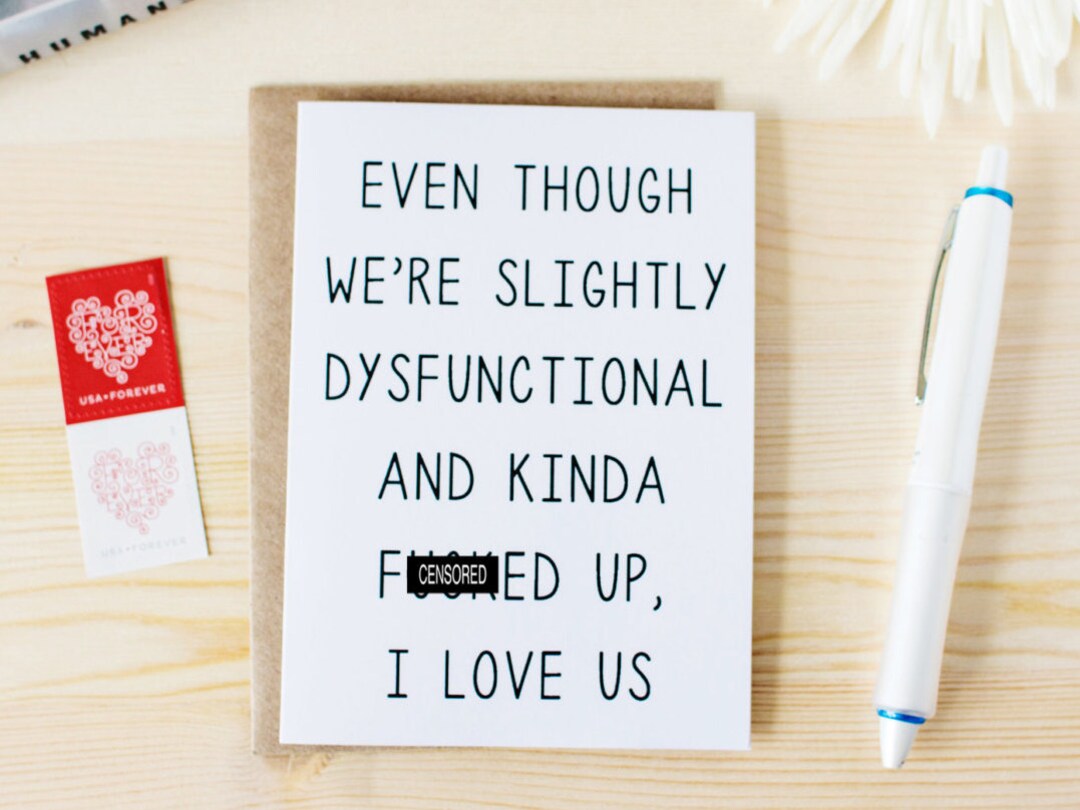 Funny Dysfunctional Love Card - Anniversary or Valentine's Day - Etsy