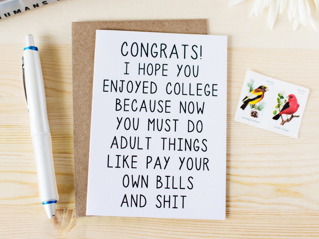 Funny College Graduation Card Funny Congrats Grad Card I - Etsy