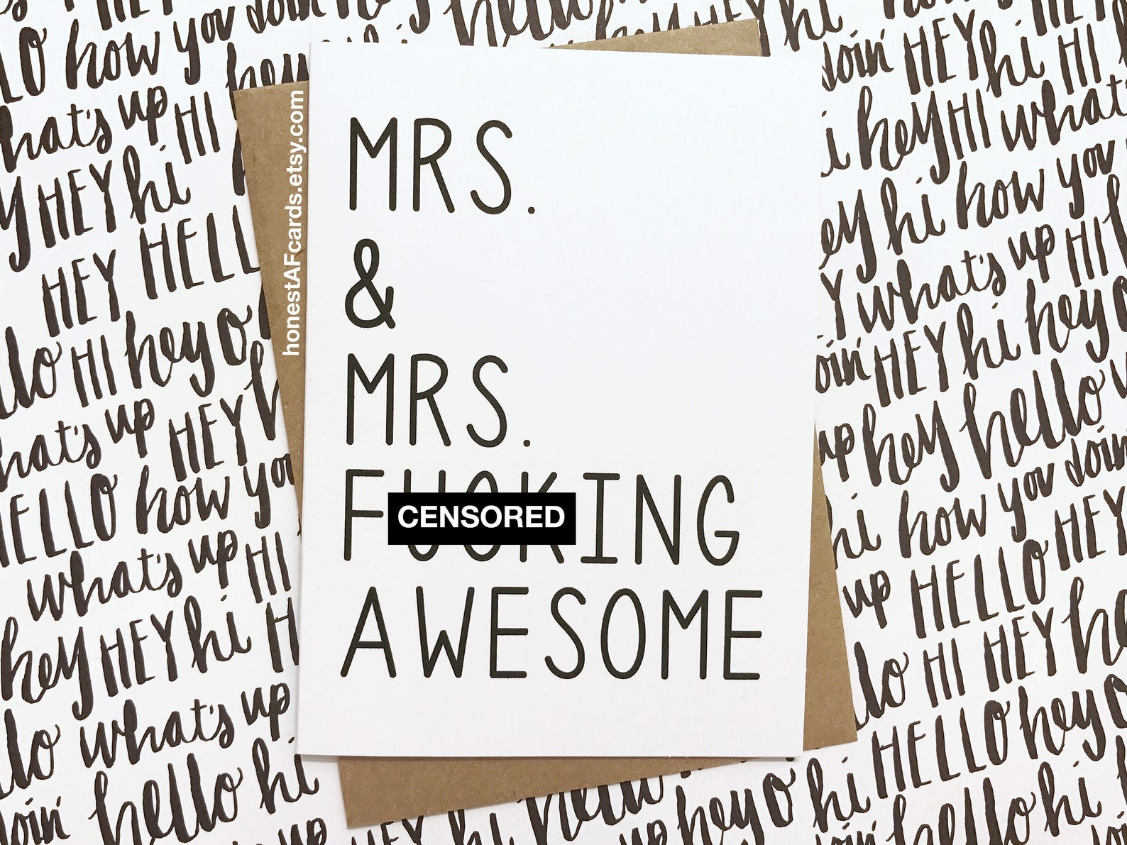 Gay Wedding Card Lesbian Wedding Card Mrs And Mrs Fing Etsy