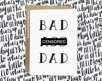 Bad Ass Dad Funny Birthday Card Card for Husband Rad Dad Birthday Card ...