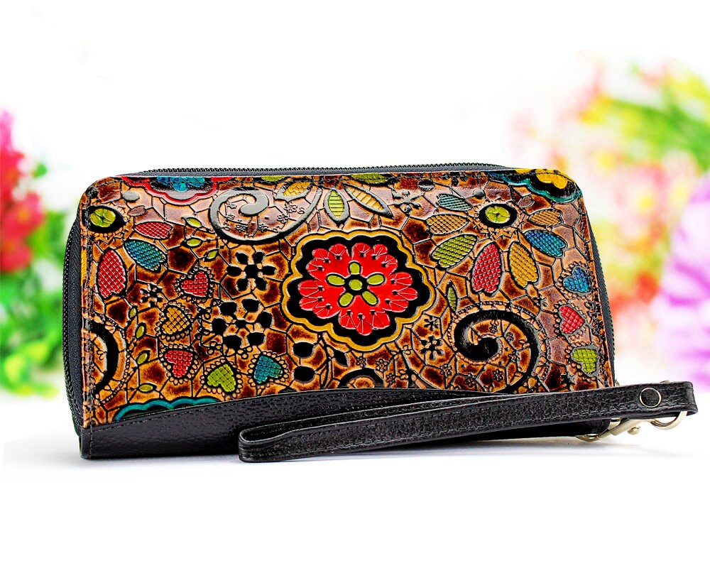 Money wallet Wristlet Wallet wristlet clutch wrist purse | Etsy