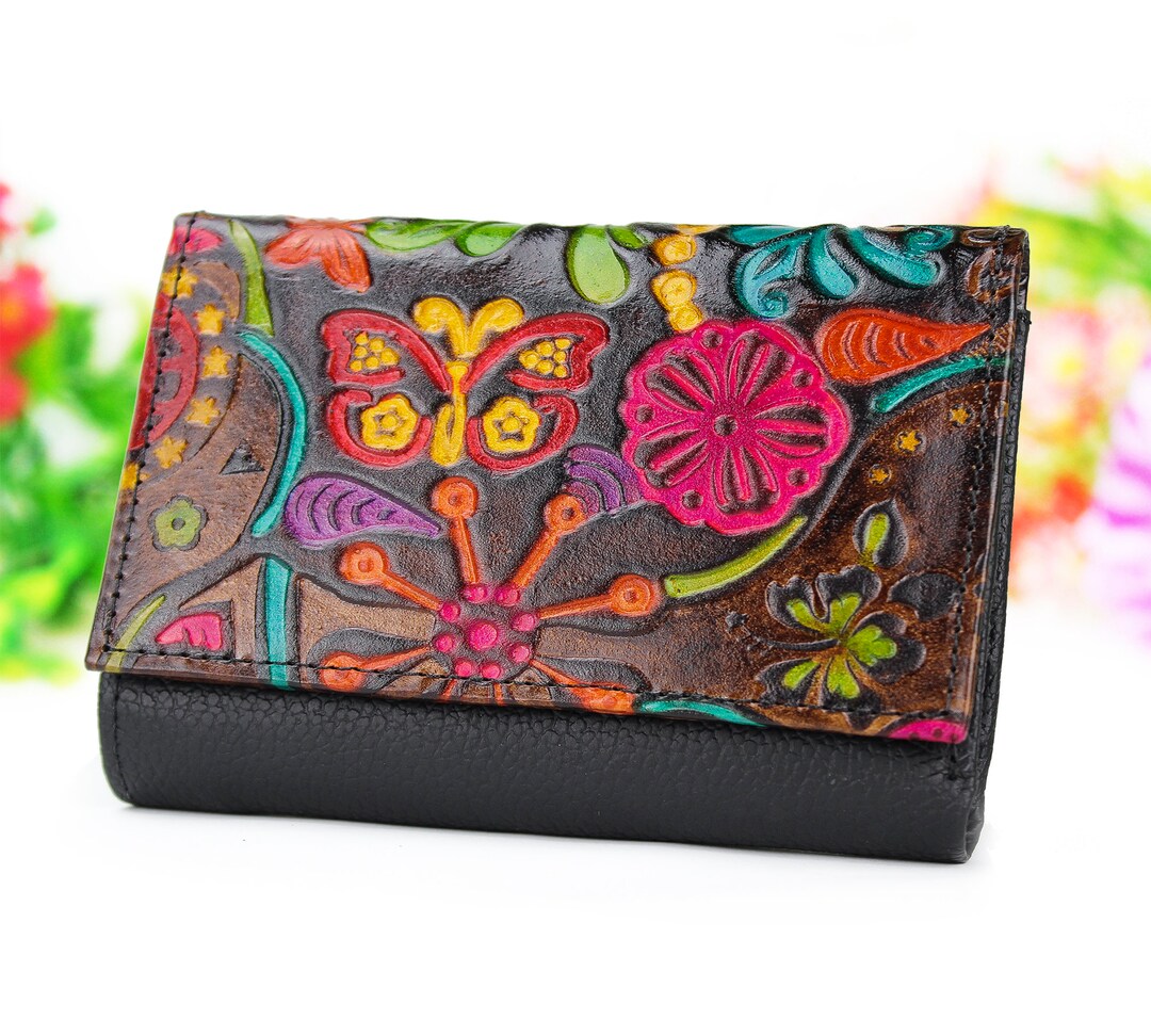 Floral Wallet, Ladies Wallet, Trifold Wallet, Small Wallet Women's ...