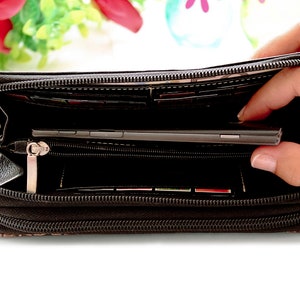 Women Wallets Double Zipper Leather Large Capacity - Etsy