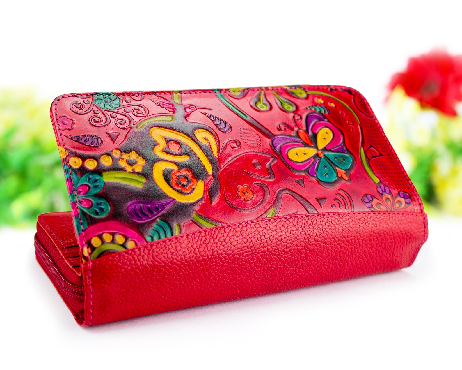 Genuine Leather Women Long Wallet Female Wallets Purse Card | Etsy