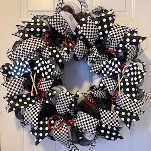 Racing Wreath, Race Car Wreath, Race Wreath, Racing Decor, Race Car ...