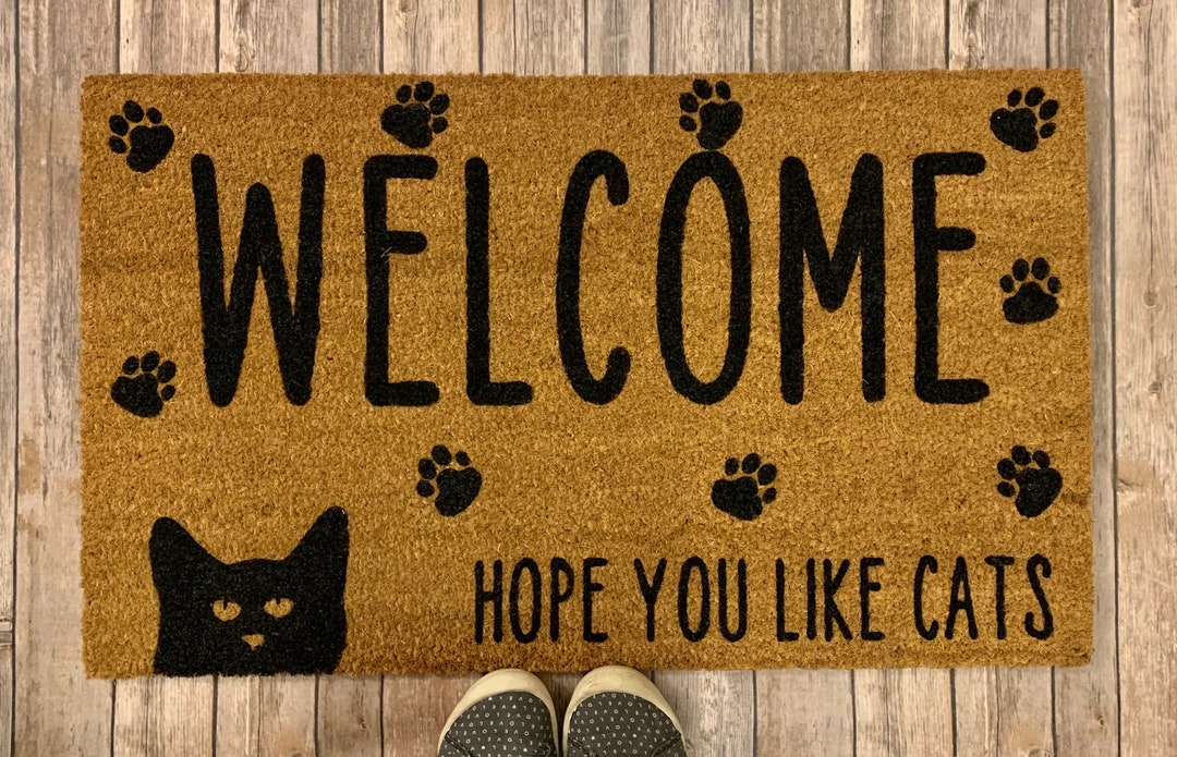 Cat Doormat, Funny Doormat, Cat Decor, Cat Lover, Funny Cat, Cat Door ...