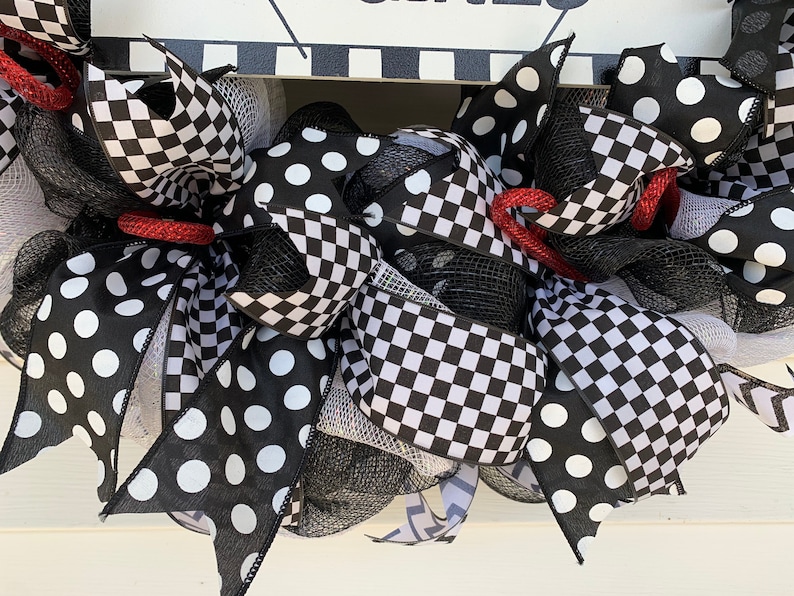 Racing Wreath, Race Car Wreath, Checkered Flag Wreath, Start Your ...
