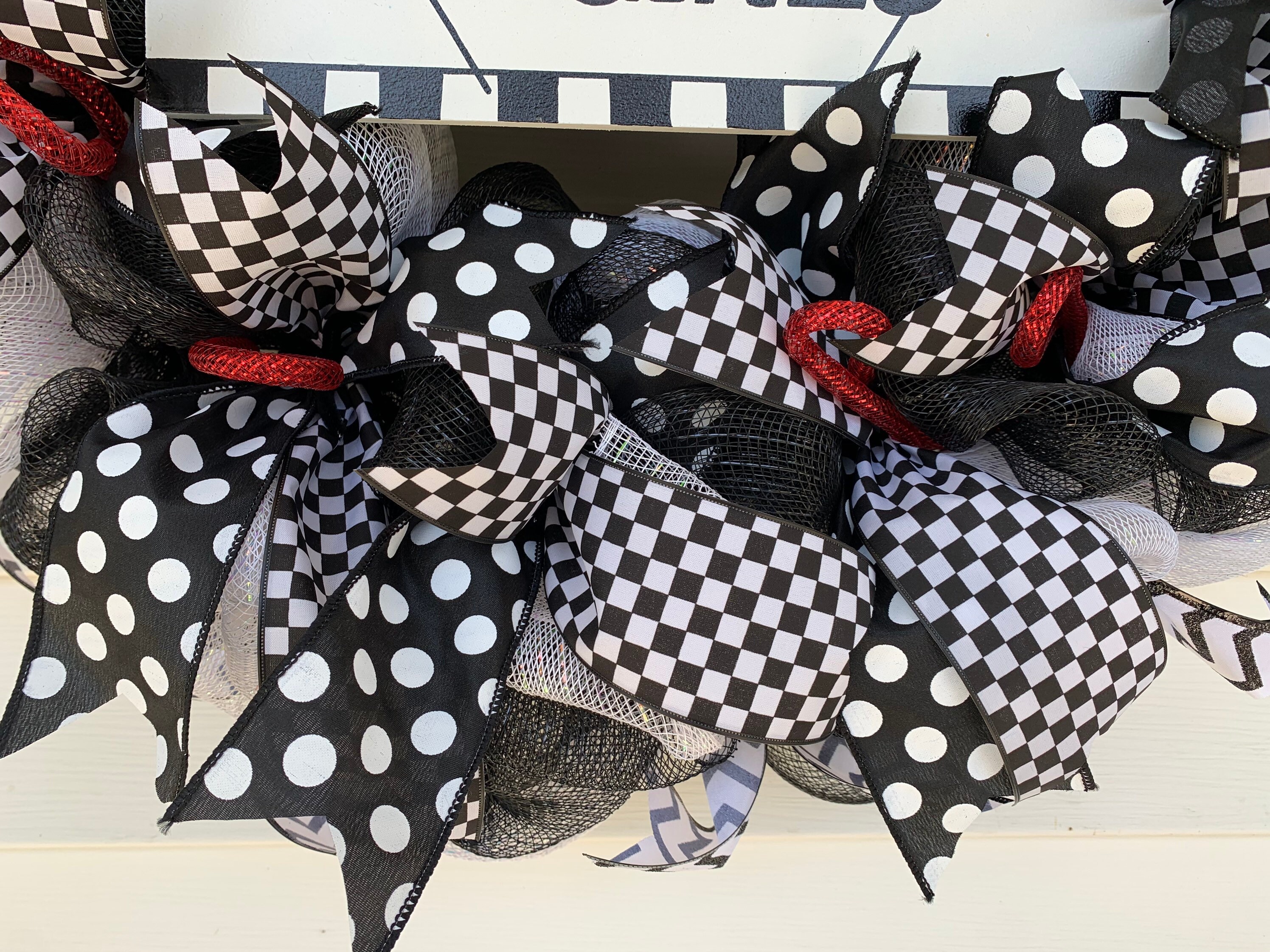 Racing Wreath, Race Car Wreath, Checkered Flag Wreath, Start Your ...