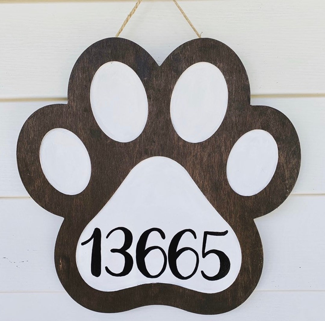 Address Sign, Dog Address Sign, Paw Print Address Sign, Dog Lover, Dog ...