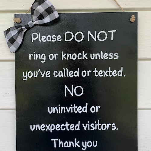 No Visitors Sign Social Distancing Sign Go Away Sign No - Etsy