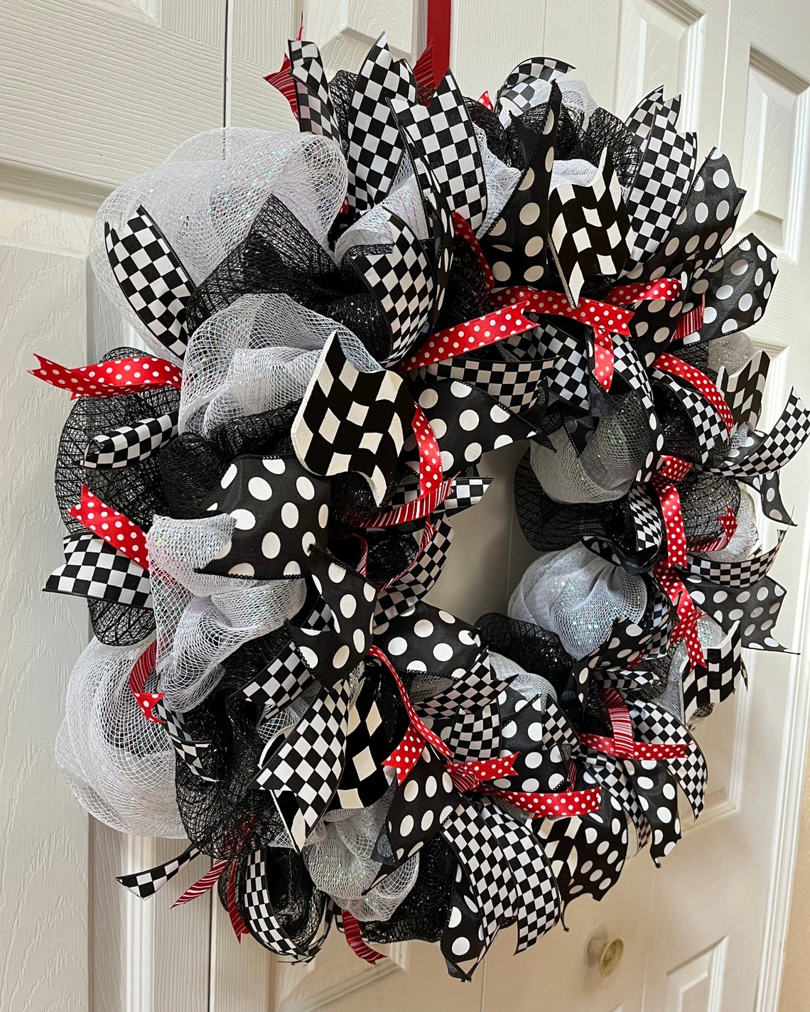 Racing Wreath, Racing Decor, Race Car Wreath, Checkered Flag Wreath ...