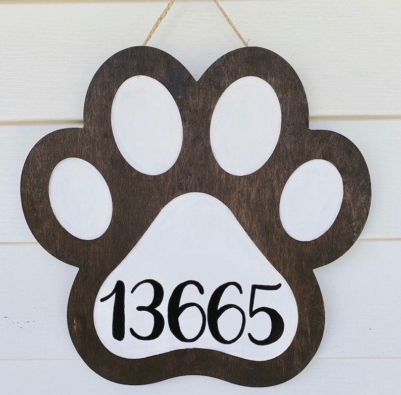 Address Sign, Dog Address Sign, Paw Print Address Sign, Dog Lover, Dog ...
