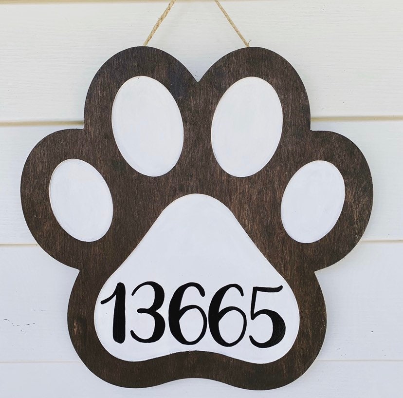 Address Sign Dog Address Sign Paw Print Address Sign Dog - Etsy