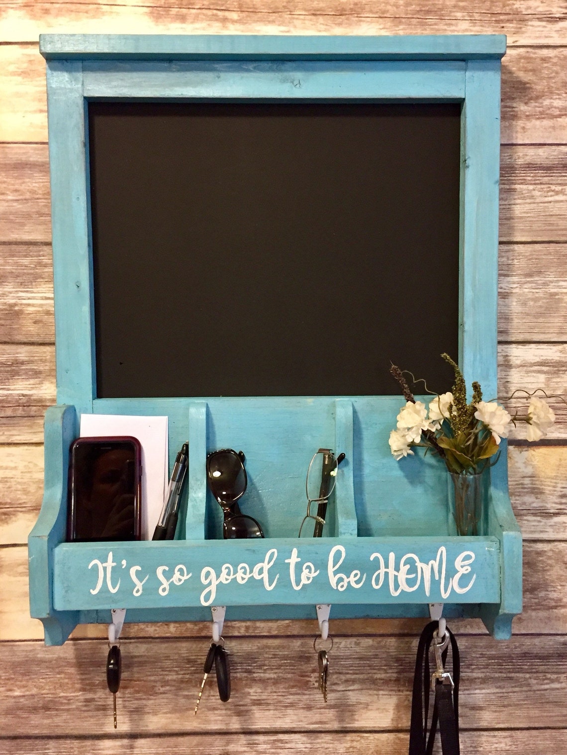 Wood wall organizer key hanger mail holder wood key hanger | Etsy