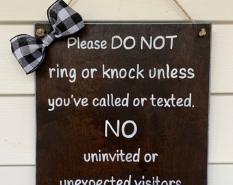 No Uninvited Sign - Etsy