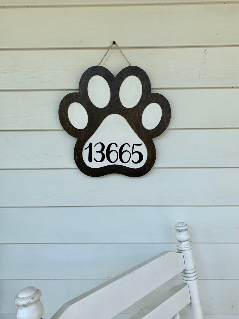 Address Sign Dog Address Sign Paw Print Address Sign Dog - Etsy