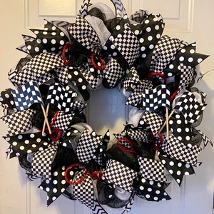 Racing Wreath, Race Car Wreath, Race Wreath, Racing Decor, Race Car ...
