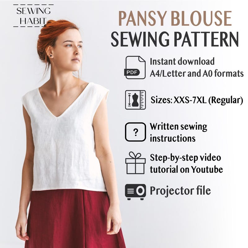 Linen Top Sewing Pattern - Etsy
