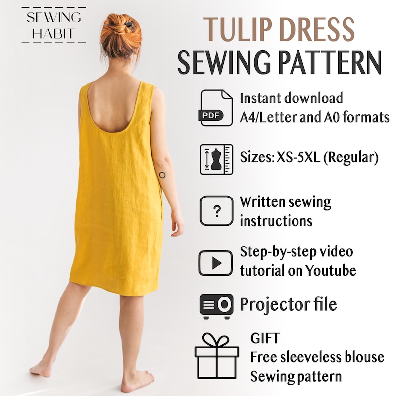 Tulip Dress Pattern - Etsy UK
