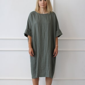 Linen Dress Pattern PETUNIA Midi Kimono With Belt for Women, PDF Sewing ...