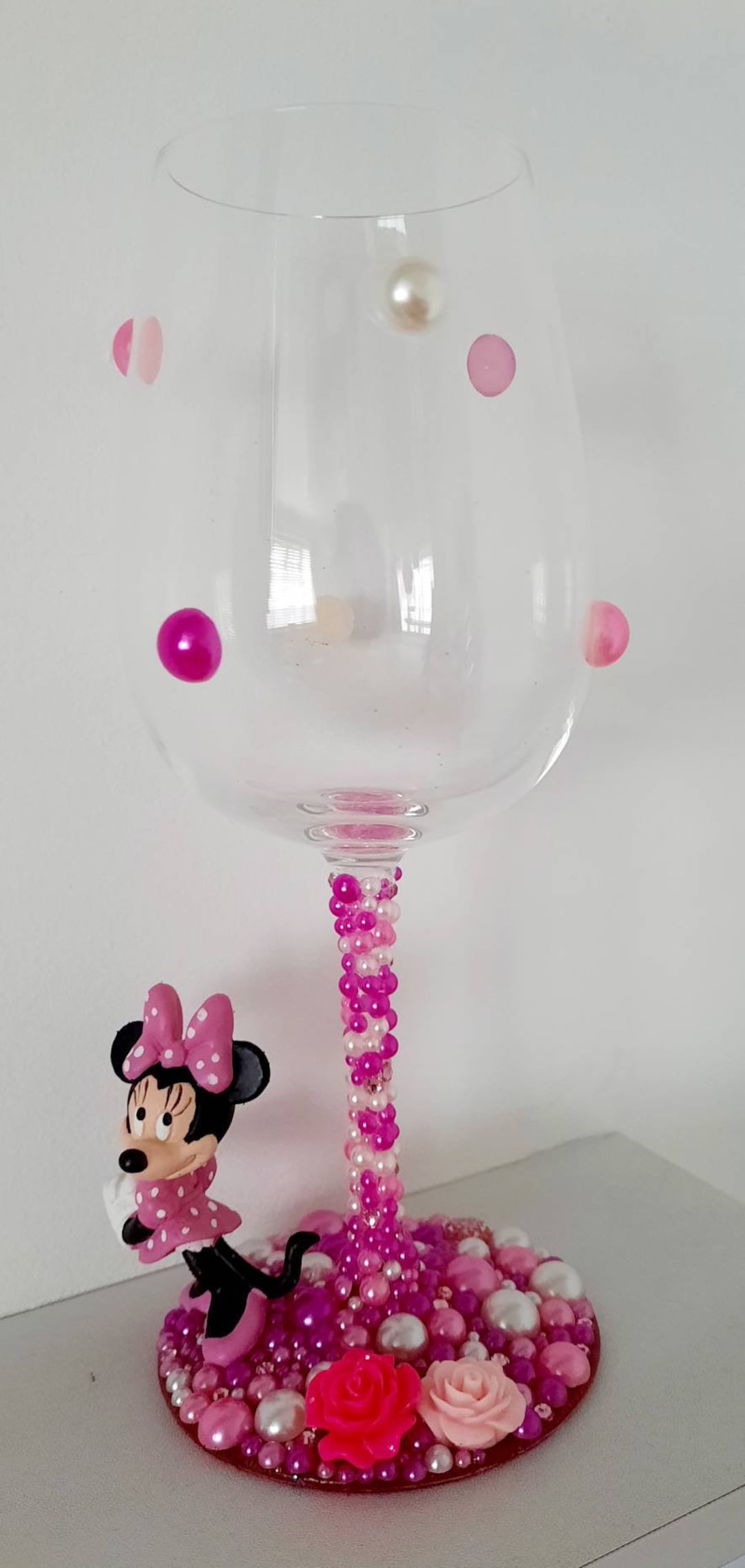 Minnie Mouse Wine Glass, Minnie Mouse Gift, Wine Glass, Minnie Mouse ...