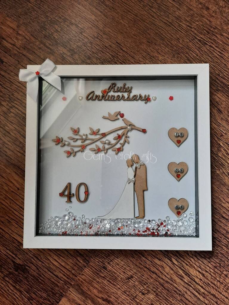 Ruby Anniversary Frame Anniversary Gift 40th Wedding | Etsy UK