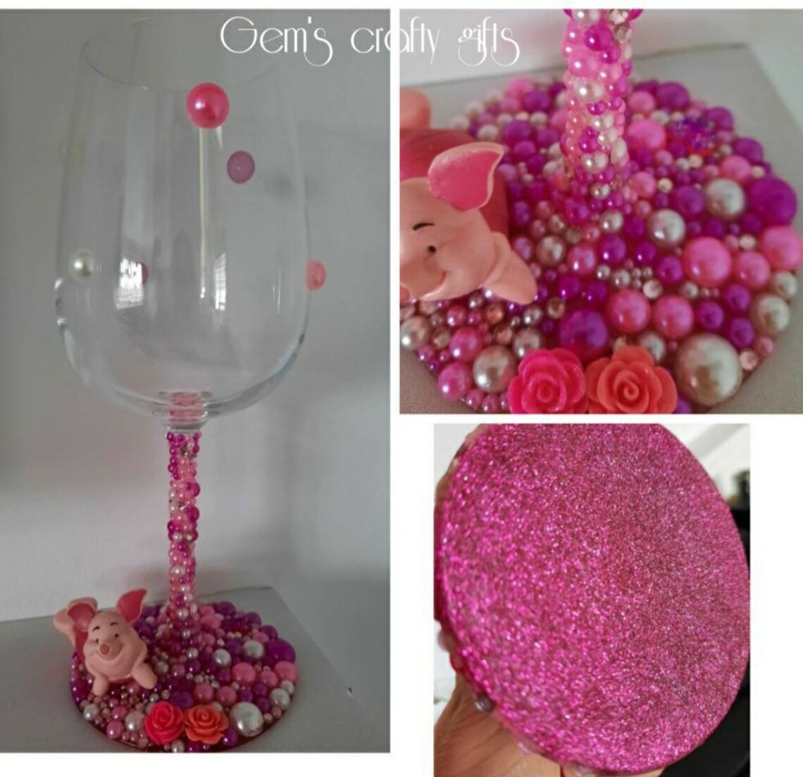 Piglet Wine Glass Character Wine Glass Piglet Gift Winnie | Etsy