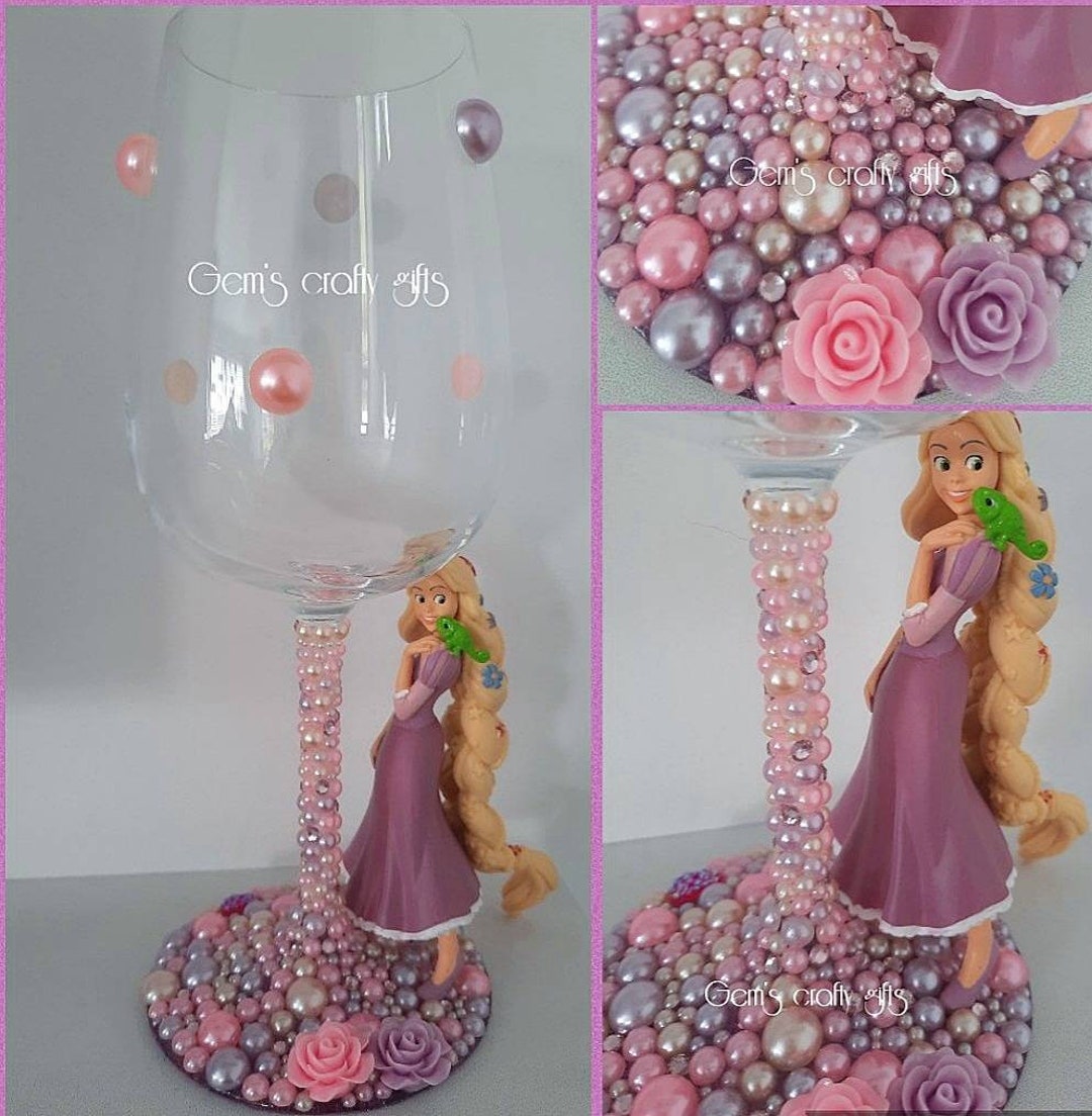 Rapunzel Wine Glass, Rapunzel Gift, Rapunzel Glass, Character Wine ...
