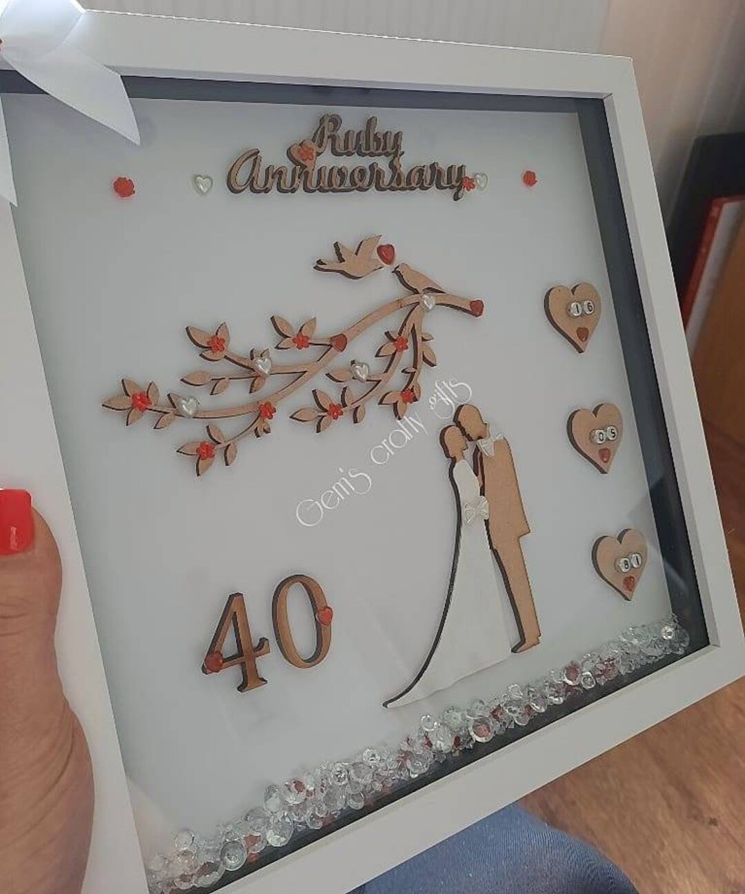 Ruby Anniversary Frame, Anniversary Gift, 40th Wedding Anniversary Gift ...