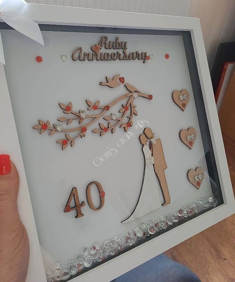 Ruby Anniversary Frame Anniversary Gift 40th Wedding | Etsy UK