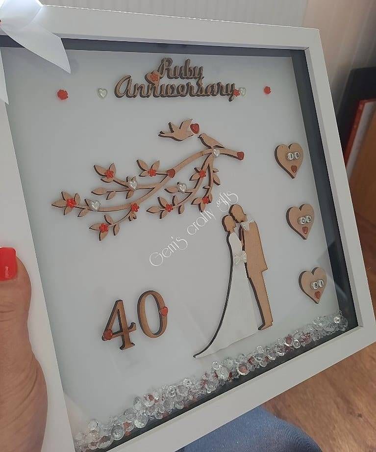 Ruby Anniversary Frame Anniversary Gift 40th Wedding | Etsy UK