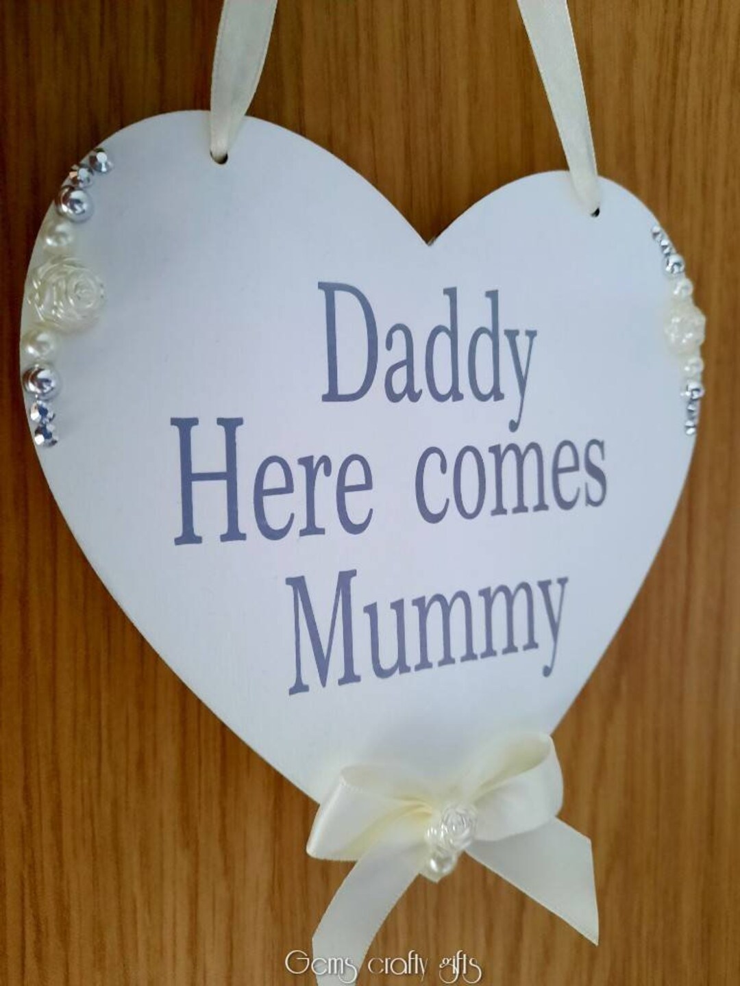 Daddy Here Comes Mummy Flower Girl Sign Page Boy Sign Wait - Etsy UK