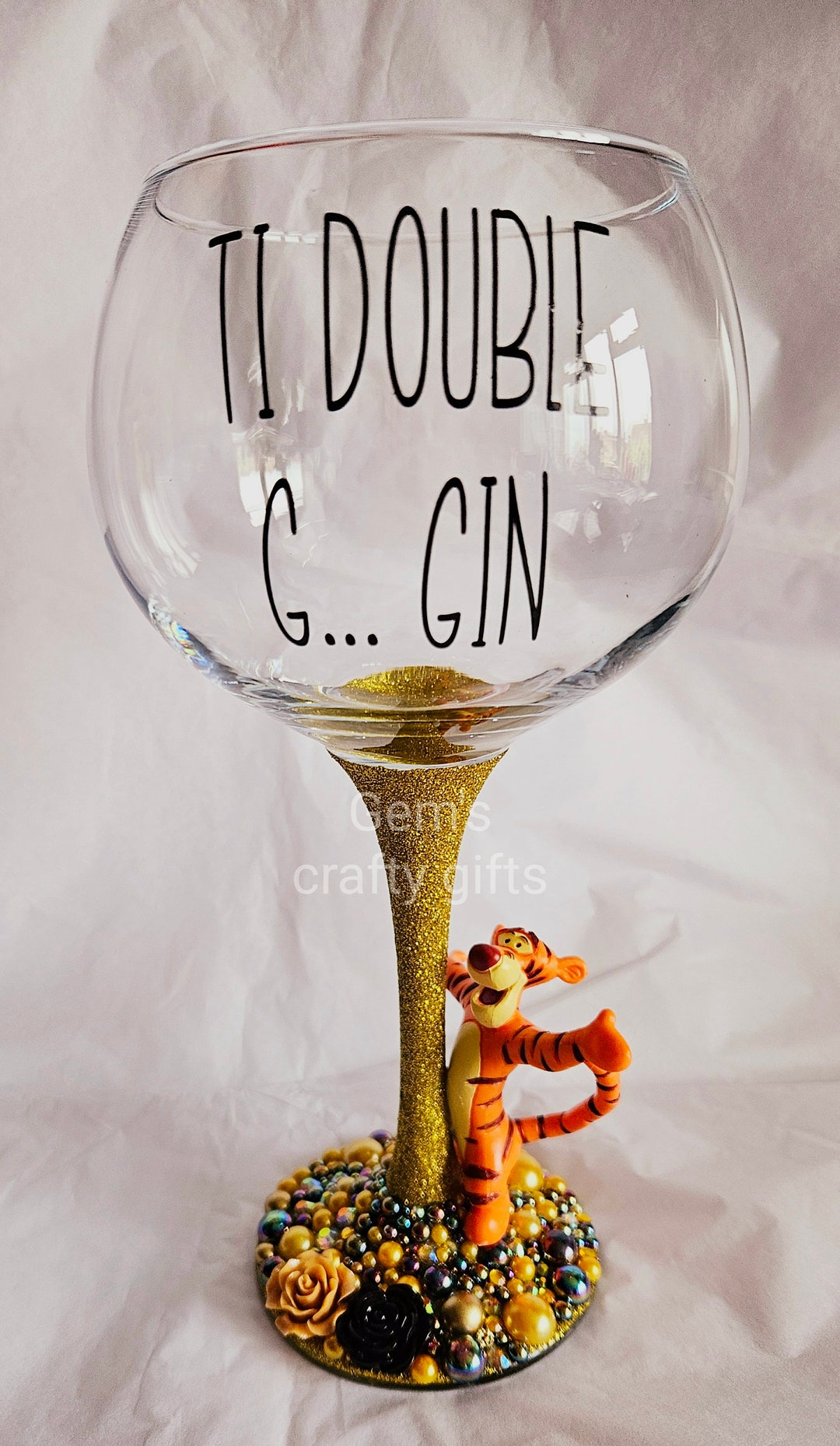 Tigger Gin Glass, Tigger Glass, Glittered Gin Glass, Tigger Gift, Funny ...